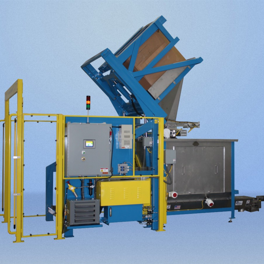 Lift & Seal container discharging and feeding system – Bulk Distributor